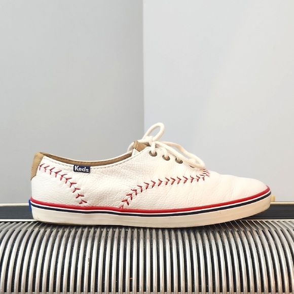 Keds | Shoes | Keds Red White Blue Baseball Stitching Leather Classic ...